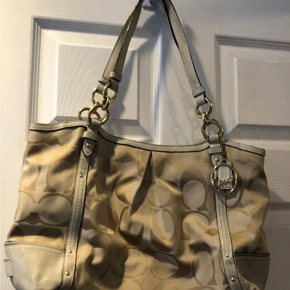 Coach | Bags | Coach Hangbag Purse Cream | Poshmark